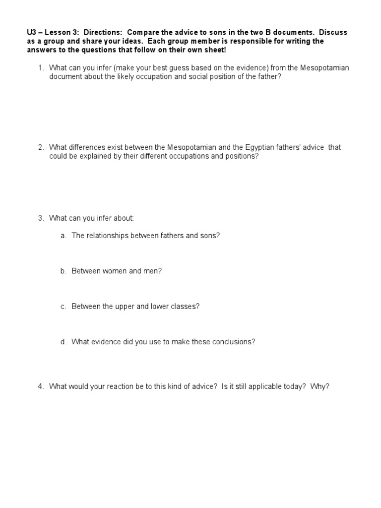 U3 l3 7 Group Discussion Questions | PDF