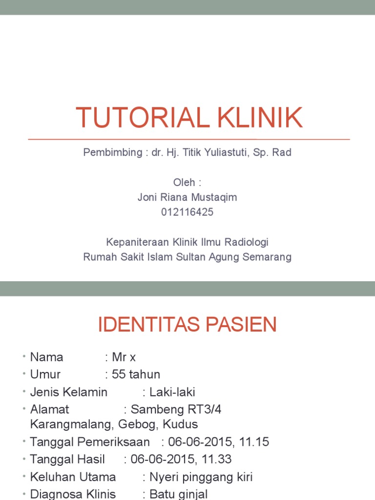 Tutorial Klinik Nefrolithiasis | PDF