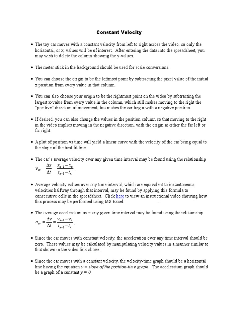Constant Velocity | PDF