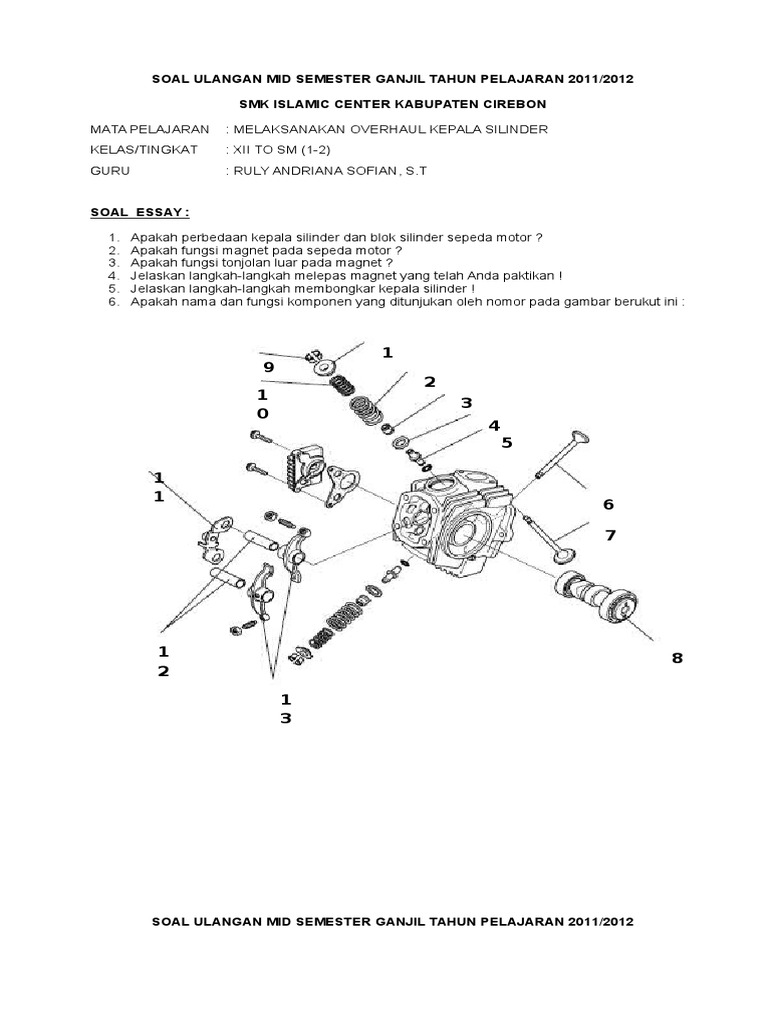 Soal Mid Semester Overhoul Engine | PDF