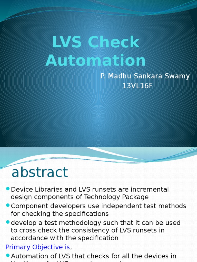 LVS Automation for IC Design | PDF | Integrated Circuit | Electronic ...