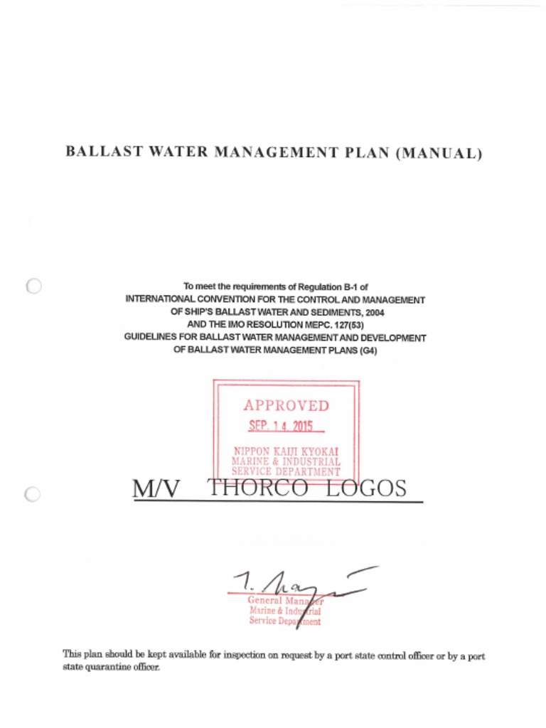 31 - Ballast Water Management Plan PDF | PDF