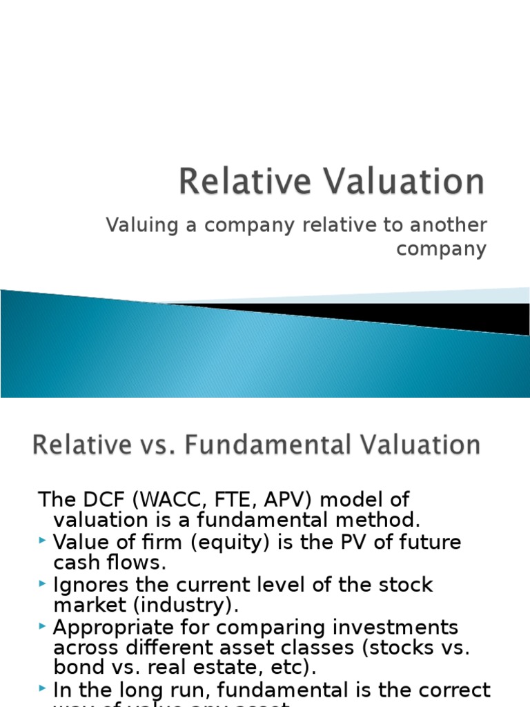 Relative Valuation | Valuation (Finance) | Stocks