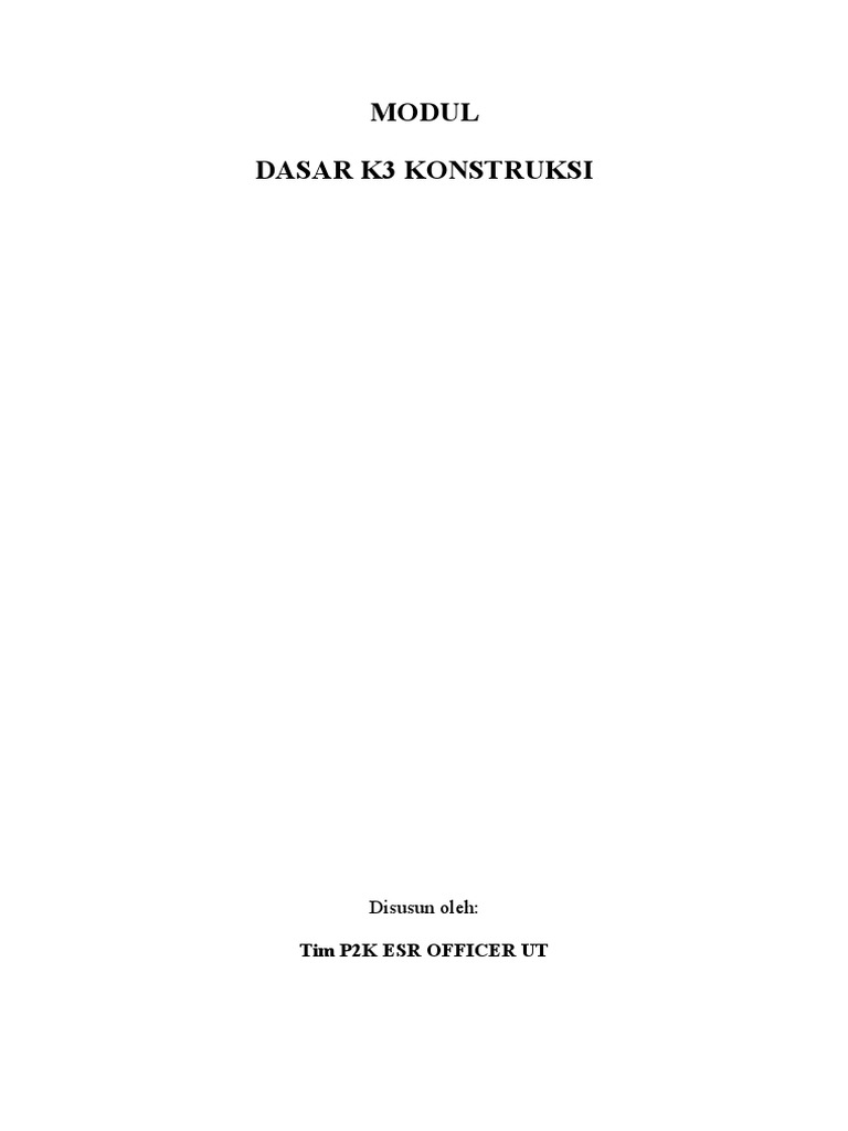 MODUL + SOAL Dasar K3 Konstruksi | PDF