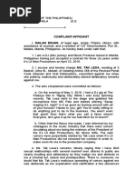 Cyber Libel Complaint Affidavit | PDF | Affidavit | Public Law