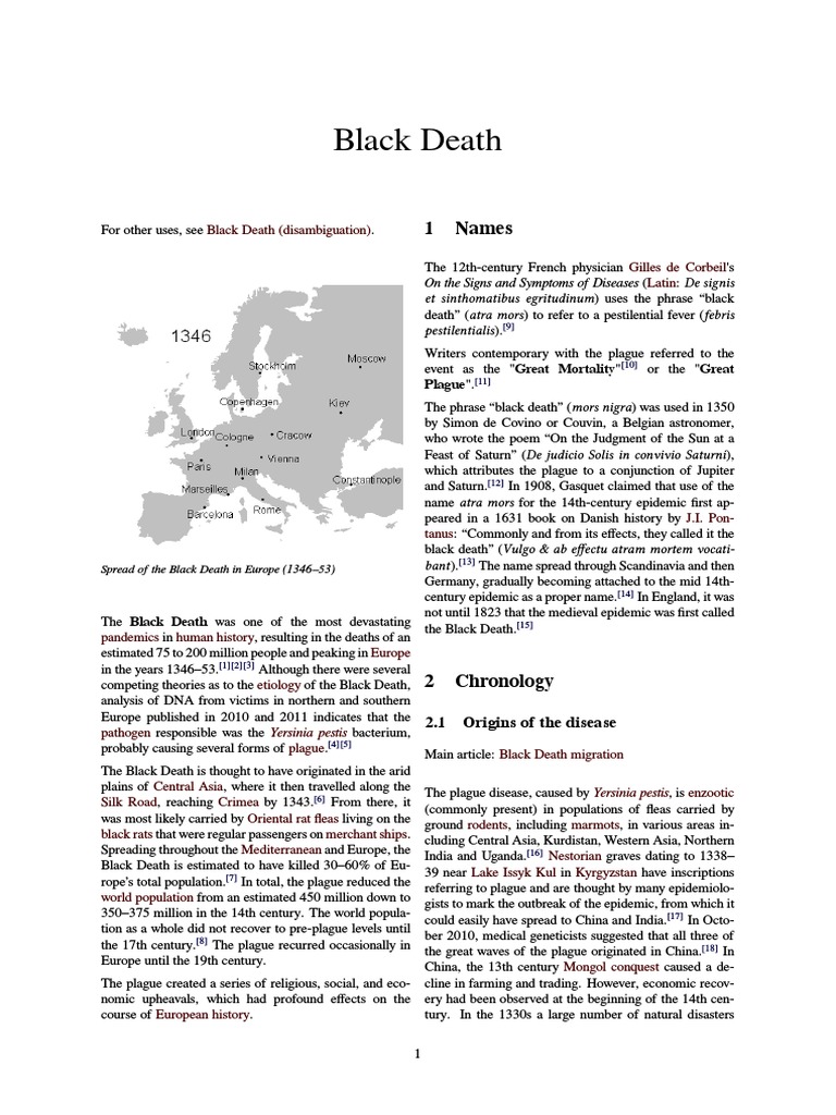 14th Century - Black Death | PDF | Black Death | Plague (Disease)