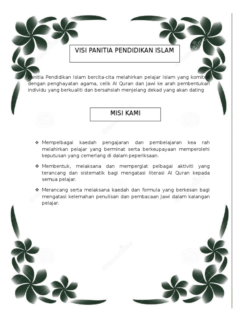 Visi Panitia Pendidikan Islam | PDF