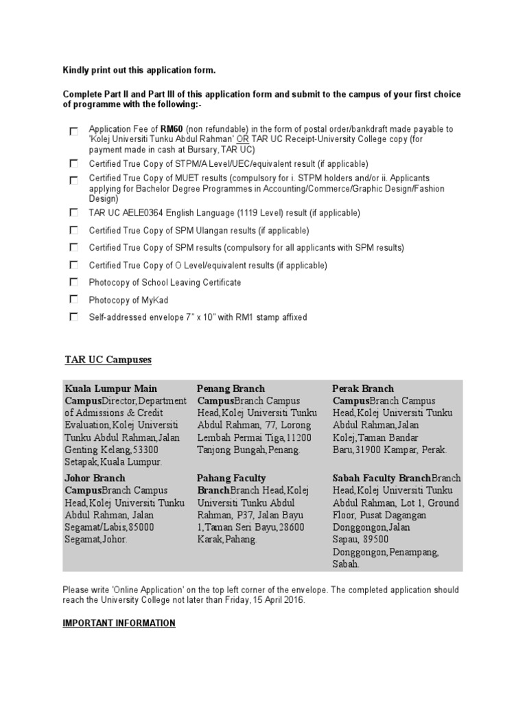 TAR UC Application Form Guide | PDF | Legal Guardian