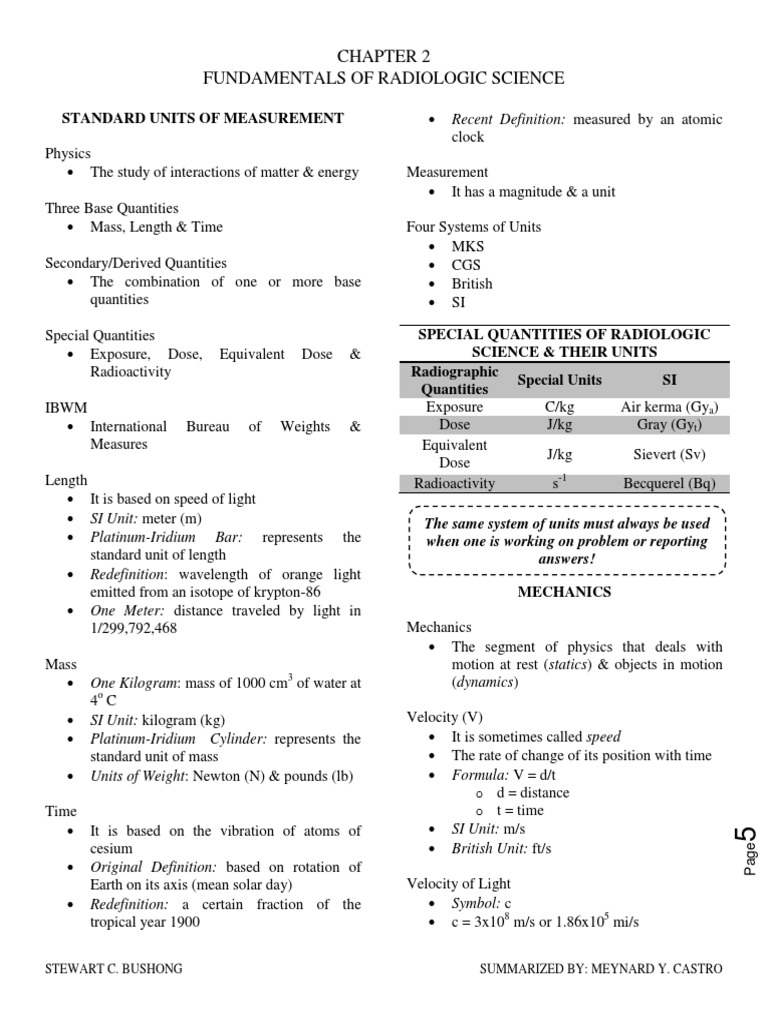 Radiologic Science Fundamentals Summary | PDF | Fraction (Mathematics ...