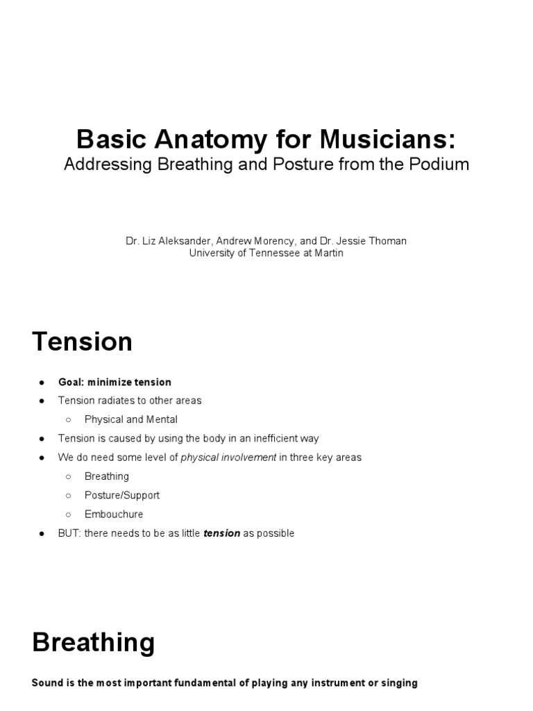 Anatomy Essentials for Musicians | PDF | Breathing | Exhalation
