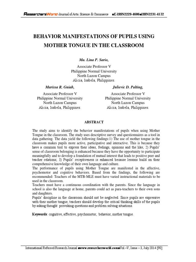 Behavior Case Study | PDF | Affect (Psychology) | Multilingualism