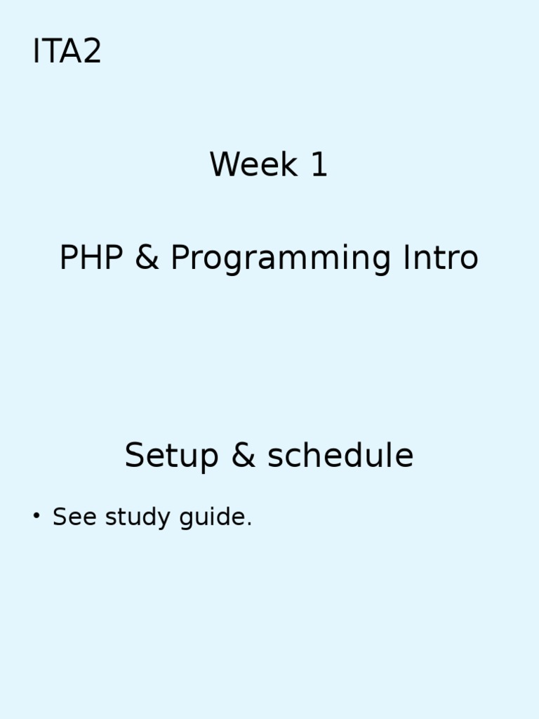 Week1 Ita2 Intro To PHP | PDF | Php | Web Server