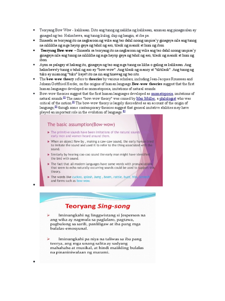Teoryang Bow Wow | PDF | Evolution | Cognitive Science