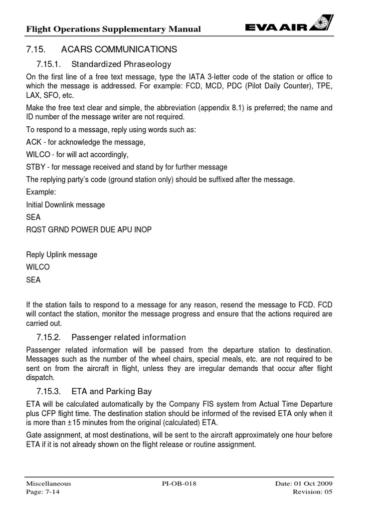 ACARS Communications PDF | PDF | Aircraft | Electronics