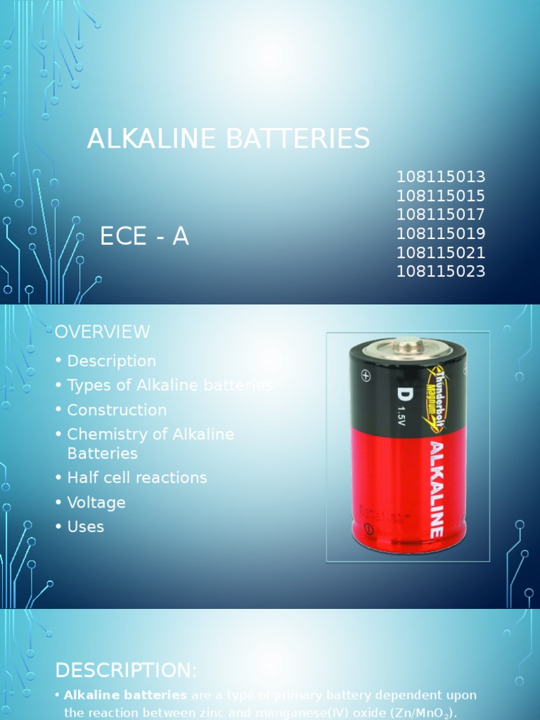 Alkaline Batteries | PDF | Battery (Electricity) | Galvanic Cells