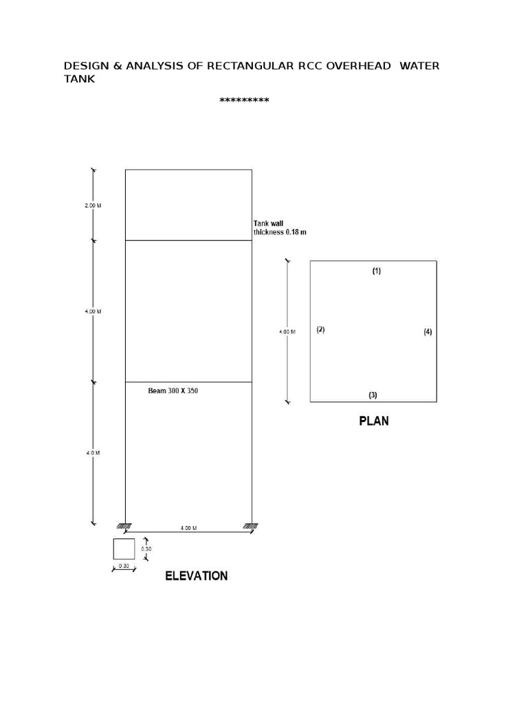 RCC Rectangular Overhead Water Tank | PDF | Rectangle | Beam (Structure)