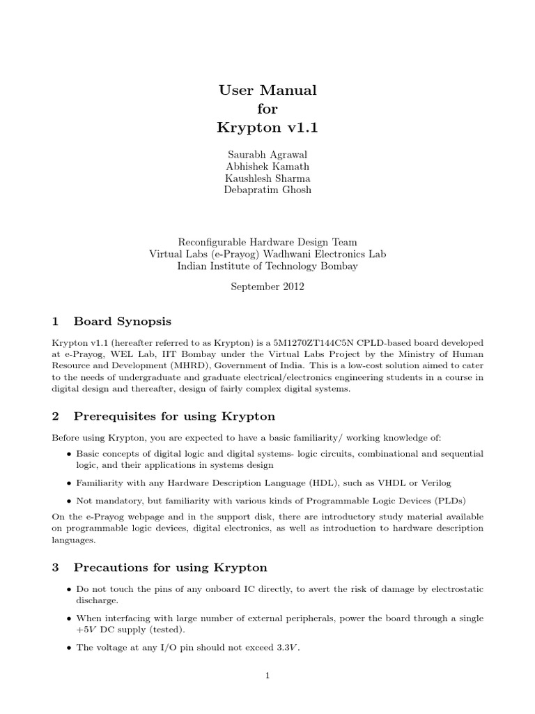 Krypton Manual | PDF | Hardware Description Language | Installation ...