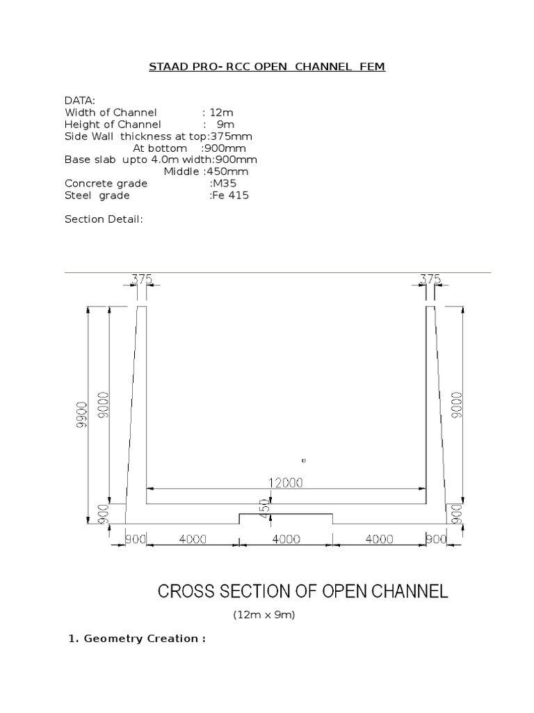 Staad Pro-RCC Open Channel | Beam (Structure) | Building Engineering