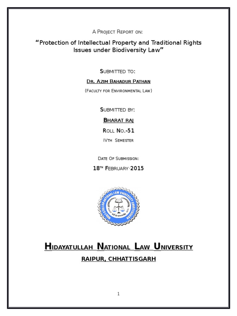 Environmental Law Project | PDF | Traditional Knowledge | Intellectual ...