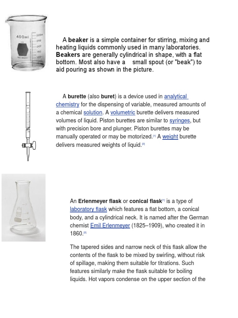 Chemistry Laboratory Equipments | PDF | Laboratory Equipment | Chemicals