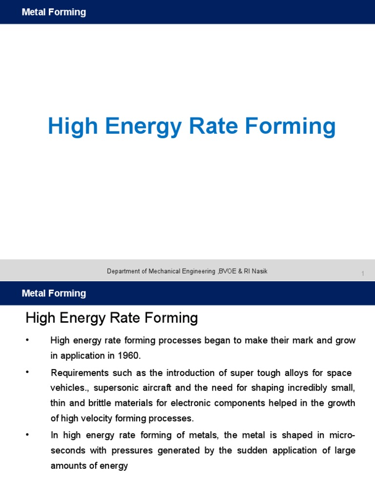 High Energy Rate Forming Guide | PDF