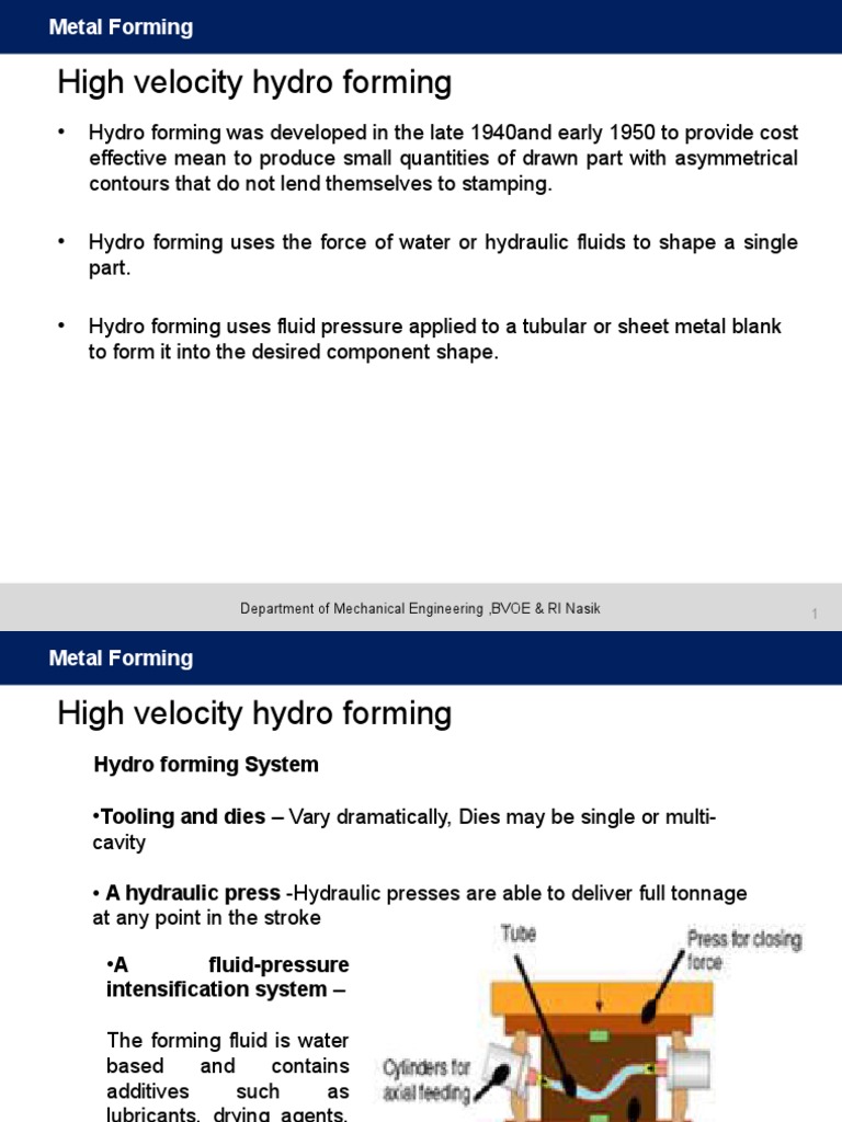 High Velocity Hydroforming Techniques | PDF | Sheet Metal | Mechanical ...