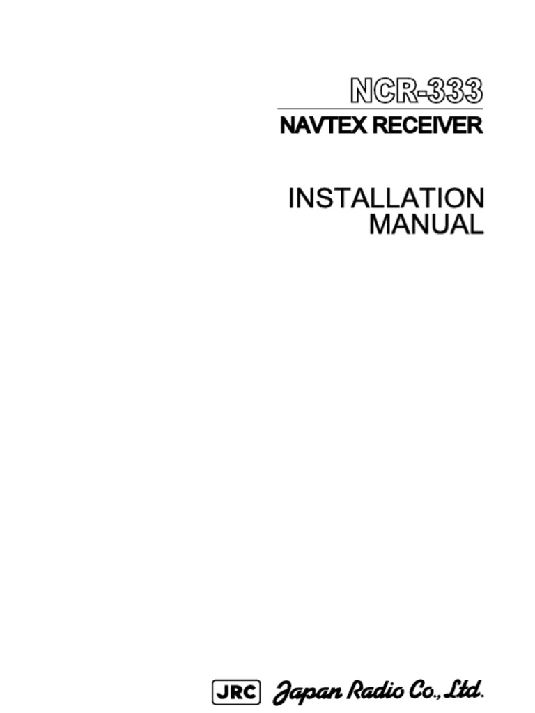 NCR-333 NAVTEX Receiver Manual | PDF | Power Supply | Coaxial Cable