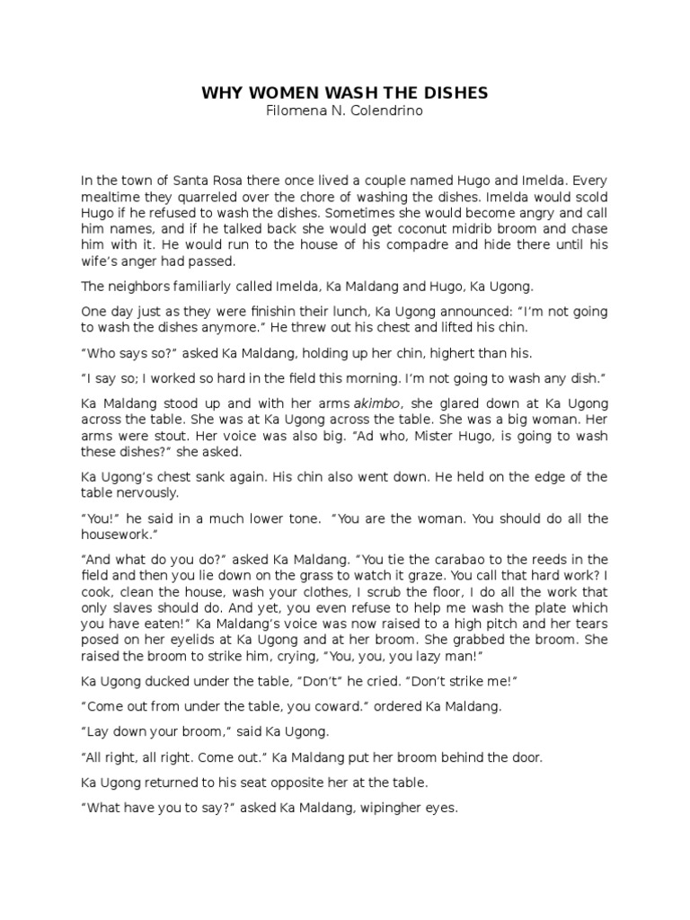 Why Women Wash The Dishes | PDF