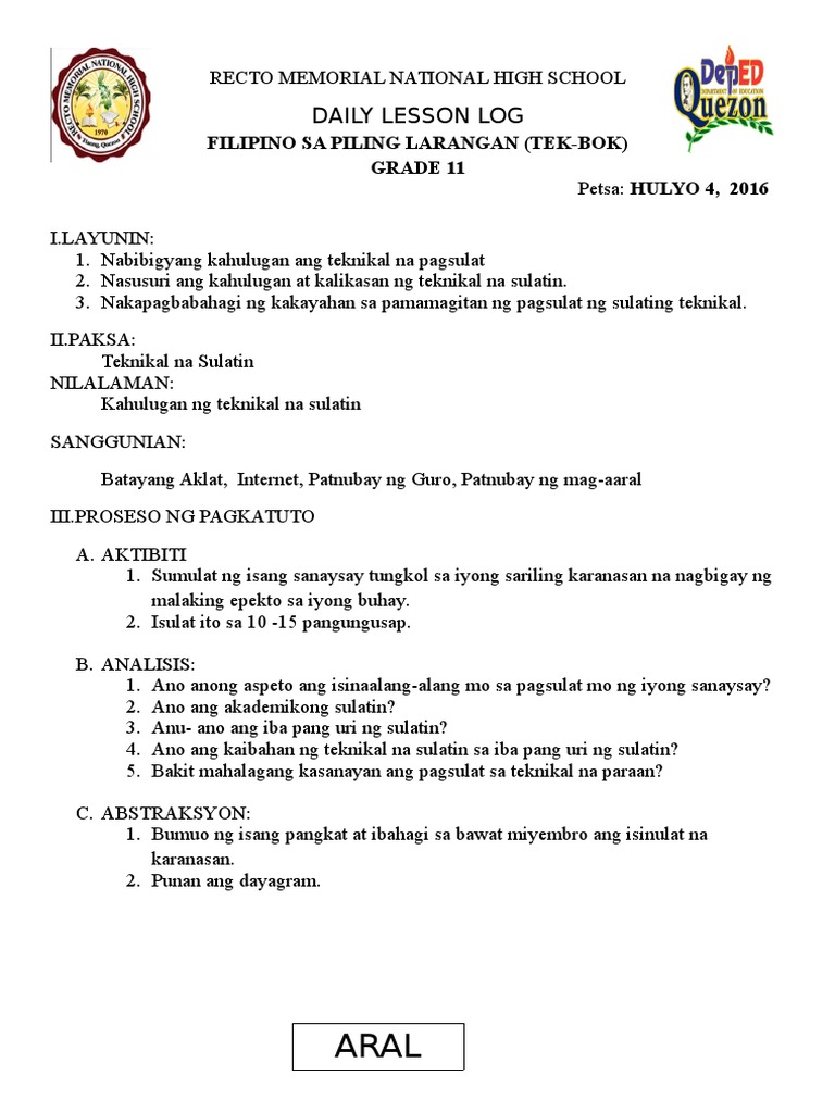 DLL - Filipino | PDF