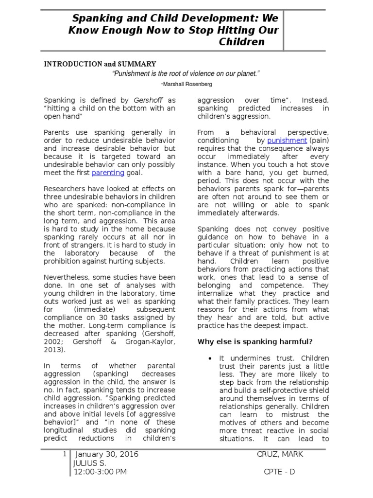 Research About Spanking | PDF | Id | Spanking