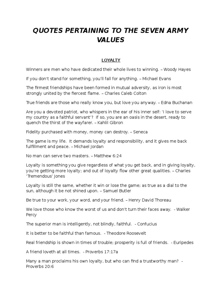 Army Values Quotes | Courage | Loyalty