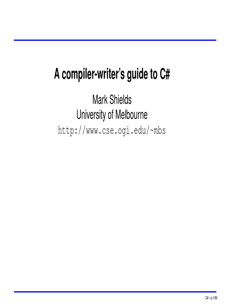 A Compiler Writer Guide To C Pdf C Sharp Programming Language Inheritance Object