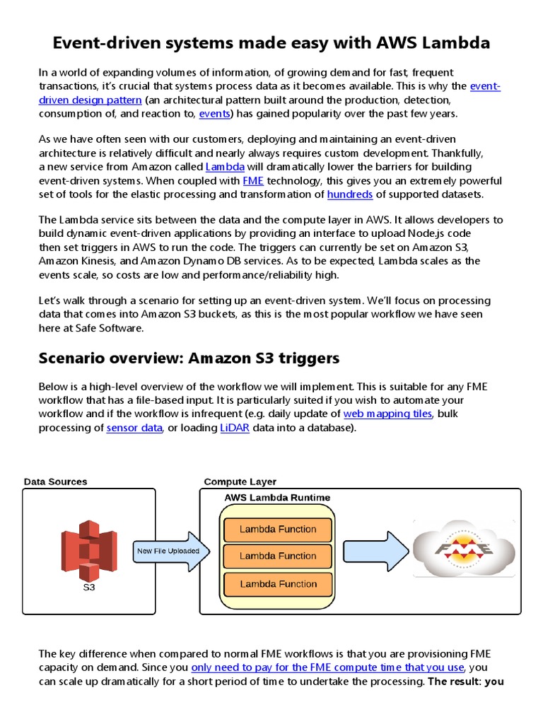 Event Driven Systems Made Easy With Aws Lambda Pdf Cloud Computing
