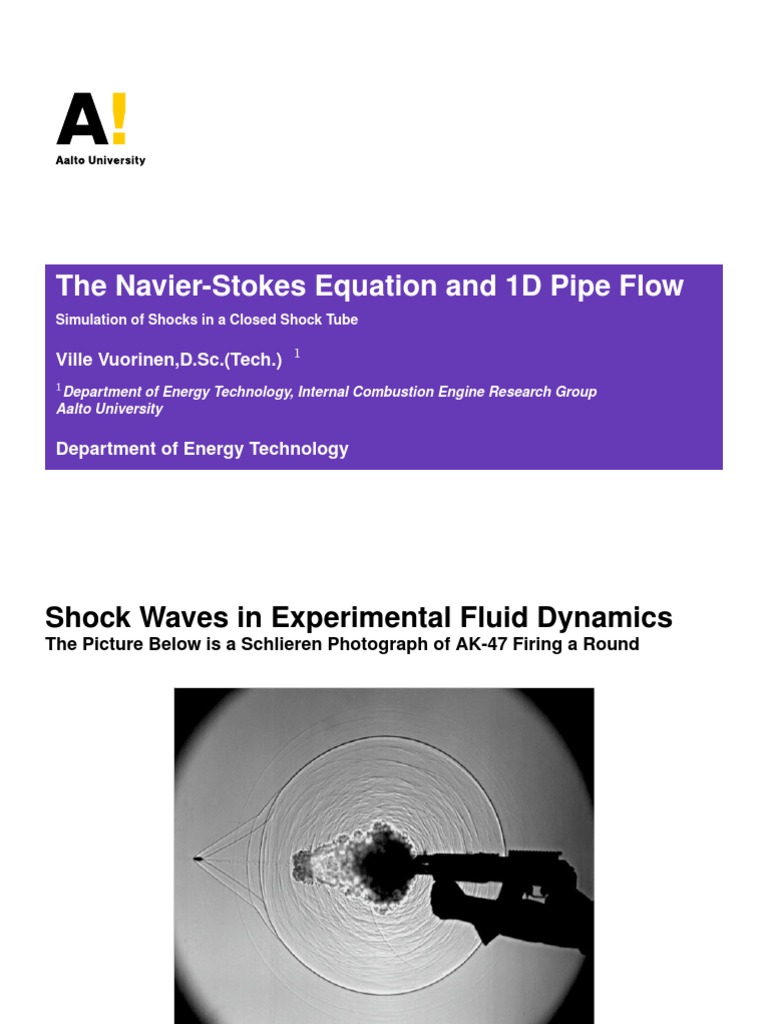 The Navier-Stokes Equation and 1D Pipe Flow | Navier–Stokes Equations | Nonlinear System