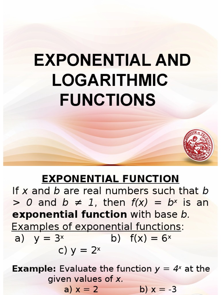 Lesson 11 - Exponential and Logarithmic Functions | PDF | Logarithm ...