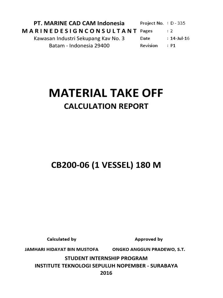Material Take Off Calculation | PDF