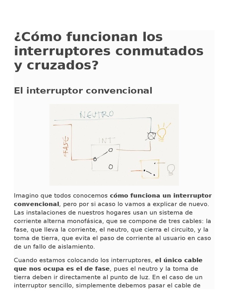 Funcionamiento de interruptores conmutados | PDF | Informática y ...