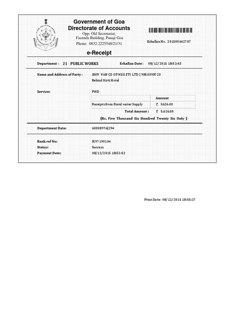 Government of Goa Directorate of Accounts: 21 - Public Works | PDF