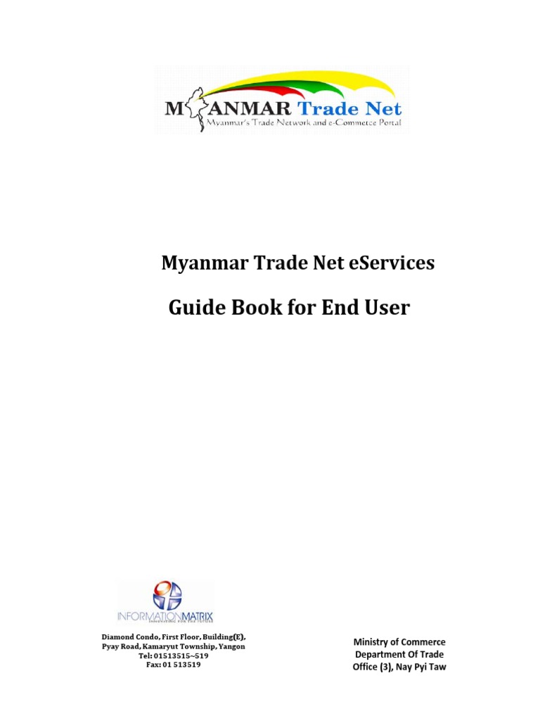 Myanmar TradeNet 2.0 User Guide | PDF