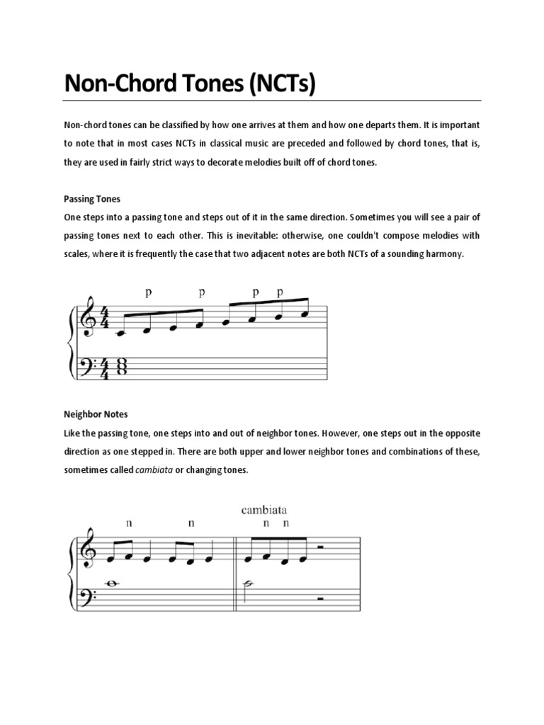 Non-Chord Tones (NCTS) | PDF