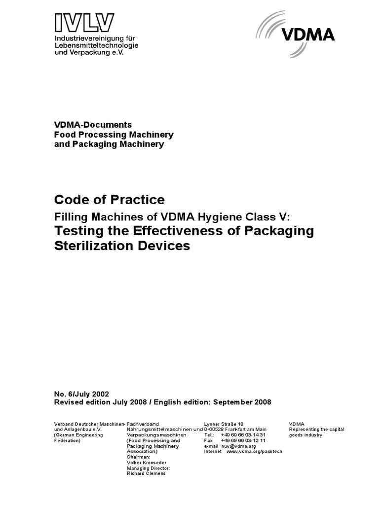 VDMA | PDF | Sterilization (Microbiology) | Logarithm
