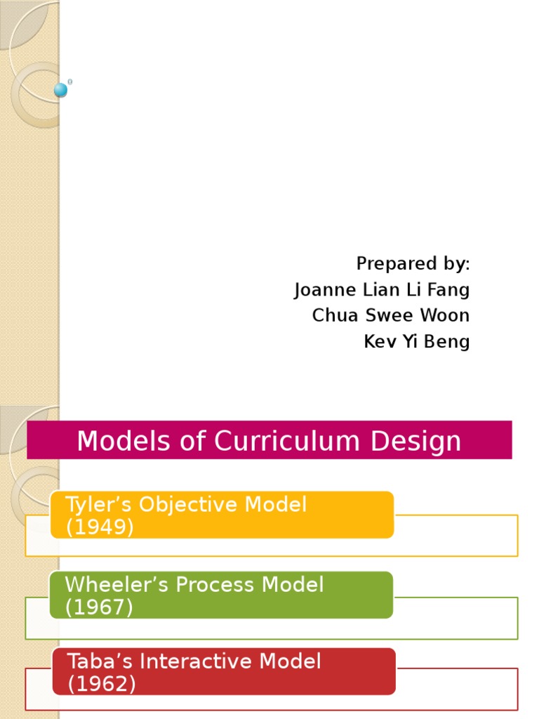 Curriculum Design Models Overview | PDF | Curriculum | Learning