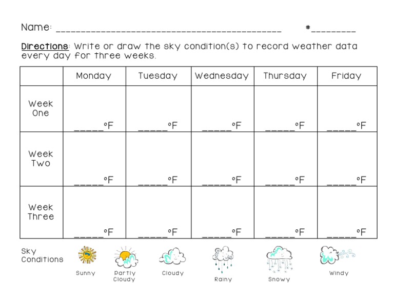 Kids' Weather Tracking Chart | PDF | Teaching Methods & Materials