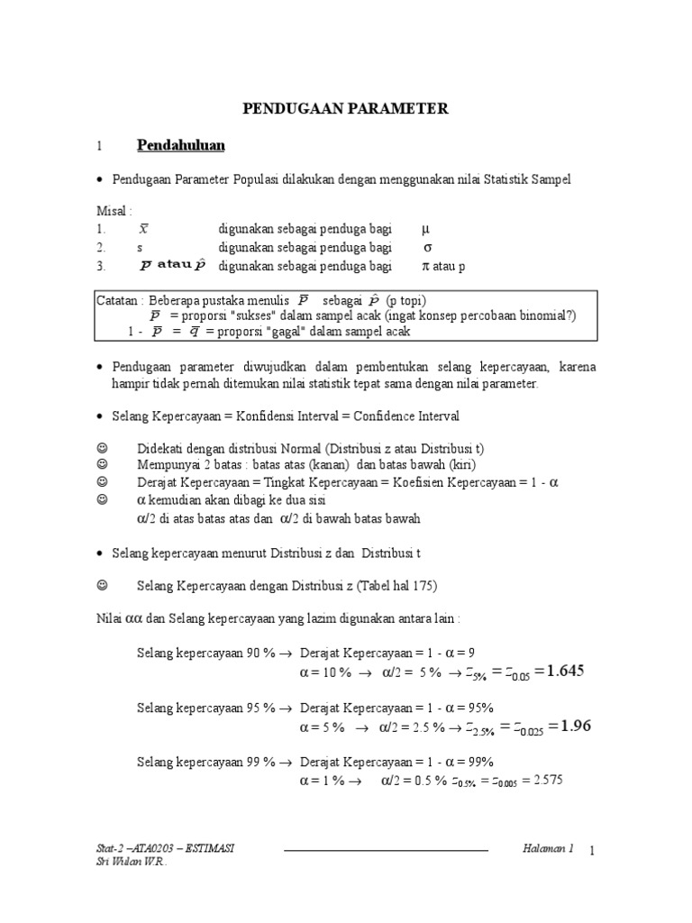 Pendugaan Parameter | PDF
