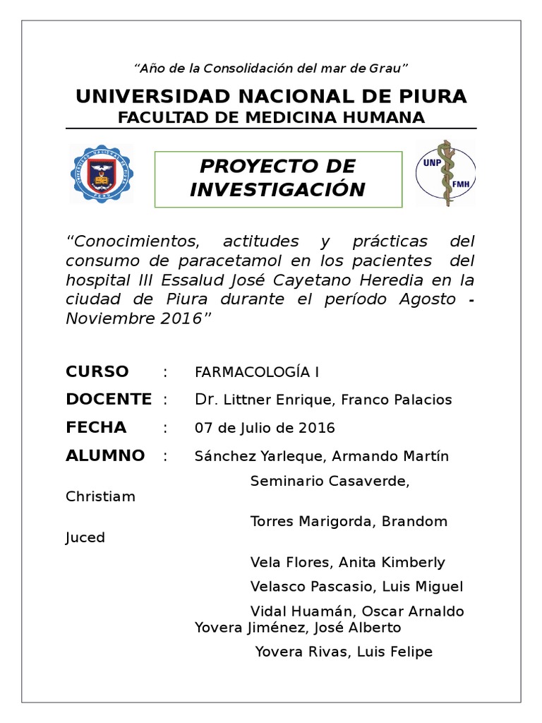 Proyecto de Investigacion | Ciencias de la Salud | Bienestar