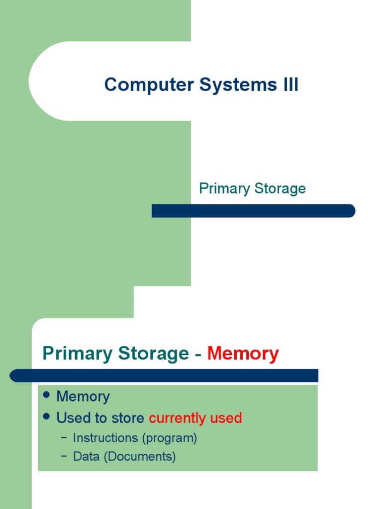 Understanding Primary Storage in Computers | PDF | Computers