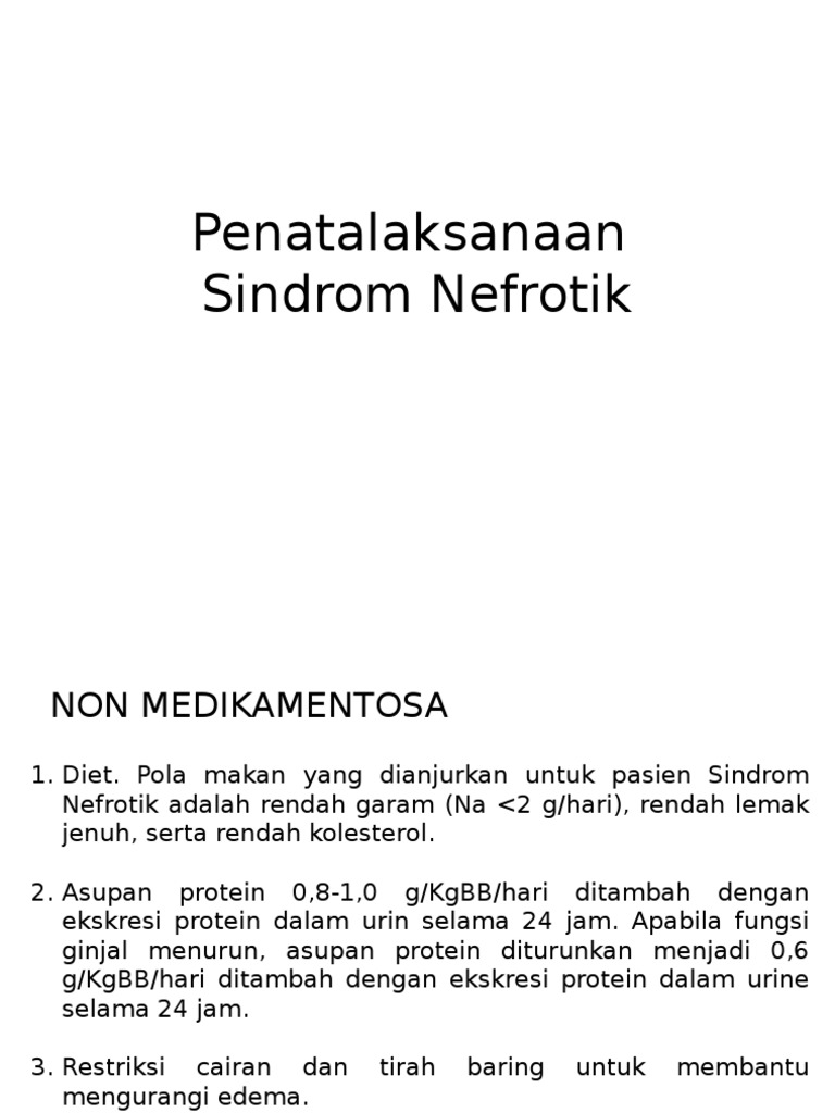 Penatalaksanaan Sindrom Nefrotik | PDF