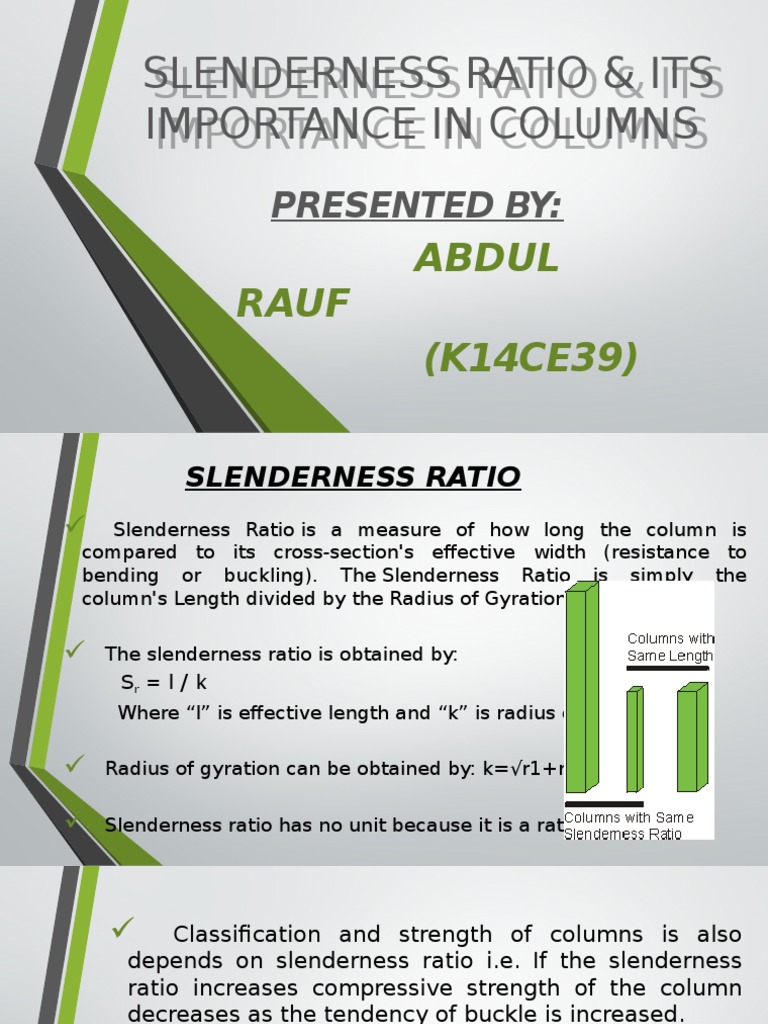 Slenderness Ratio | PDF | Column | Buckling