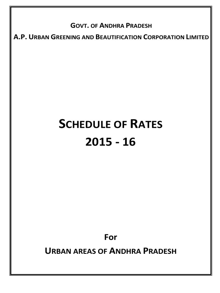 Schedule of Rates 2015-16 | PDF | Plant Nursery | Plough