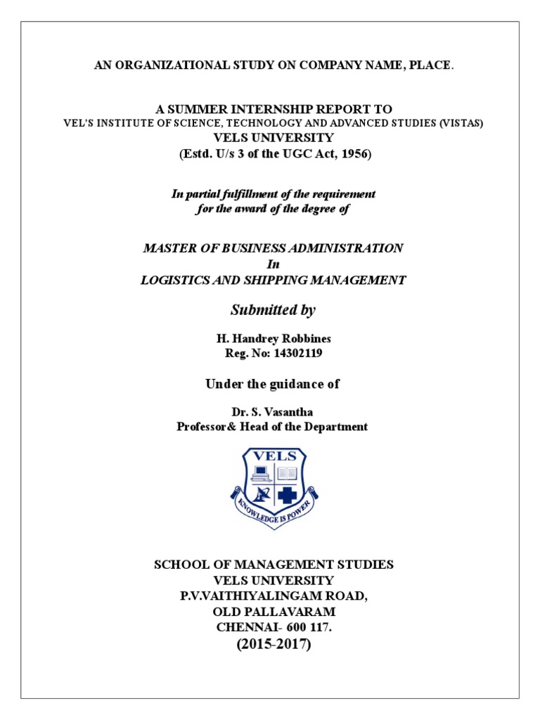 Internship Report Format | PDF